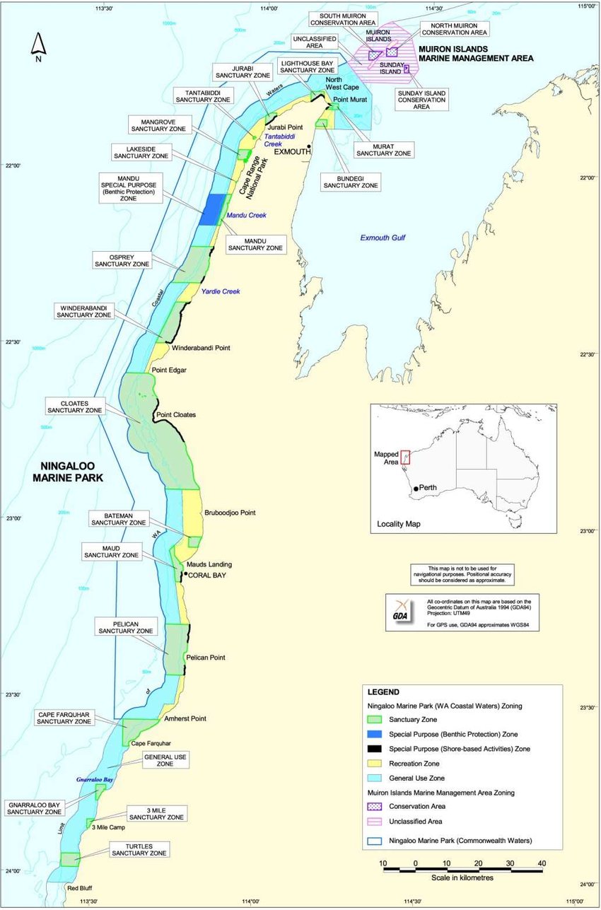 Map of Ningaloo Marine Reserves – Michaels Reiseblog